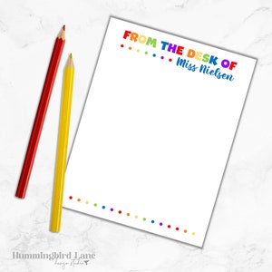 From the Desk of Notepad, Personalized Note Pad, Teacher Note Pad ...