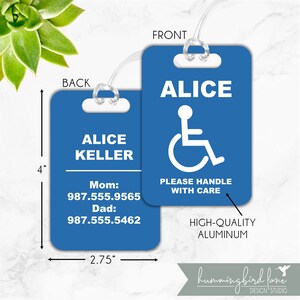 Personalized Handicap Tag, Wheelchair Tag, Disabled Tag, Disability ...