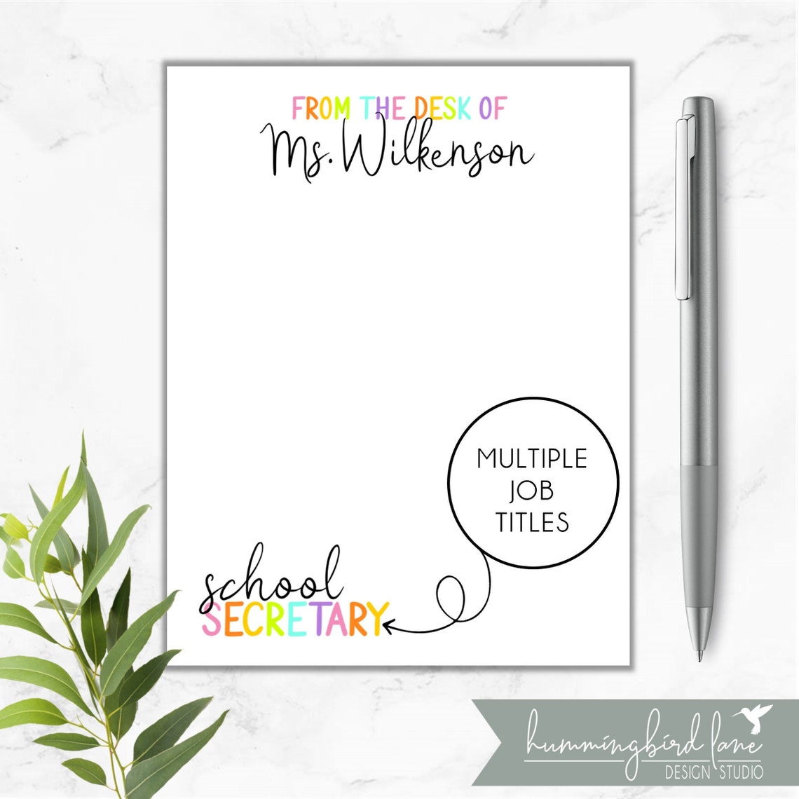 School Secretary Notepad Personalized Secretary Notepad Gift - Etsy