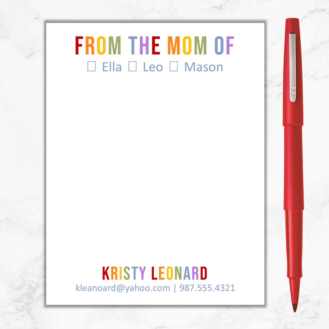 Mom of Notepad, From the Mom of Notepad, School Notepad for Mom ...