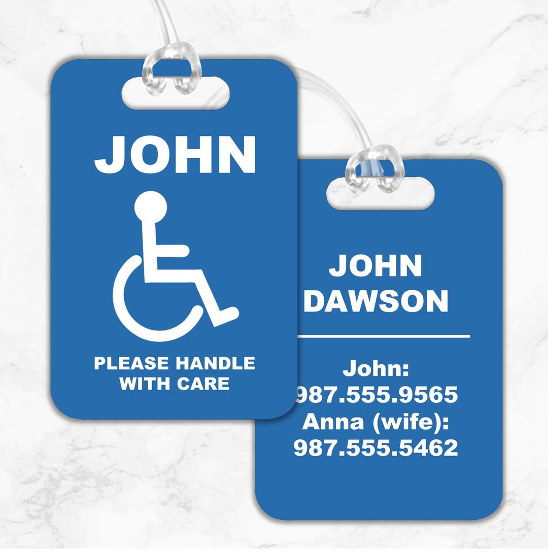 Personalized Handicap Tag, Wheelchair Tag, Disabled Tag, Disability ...