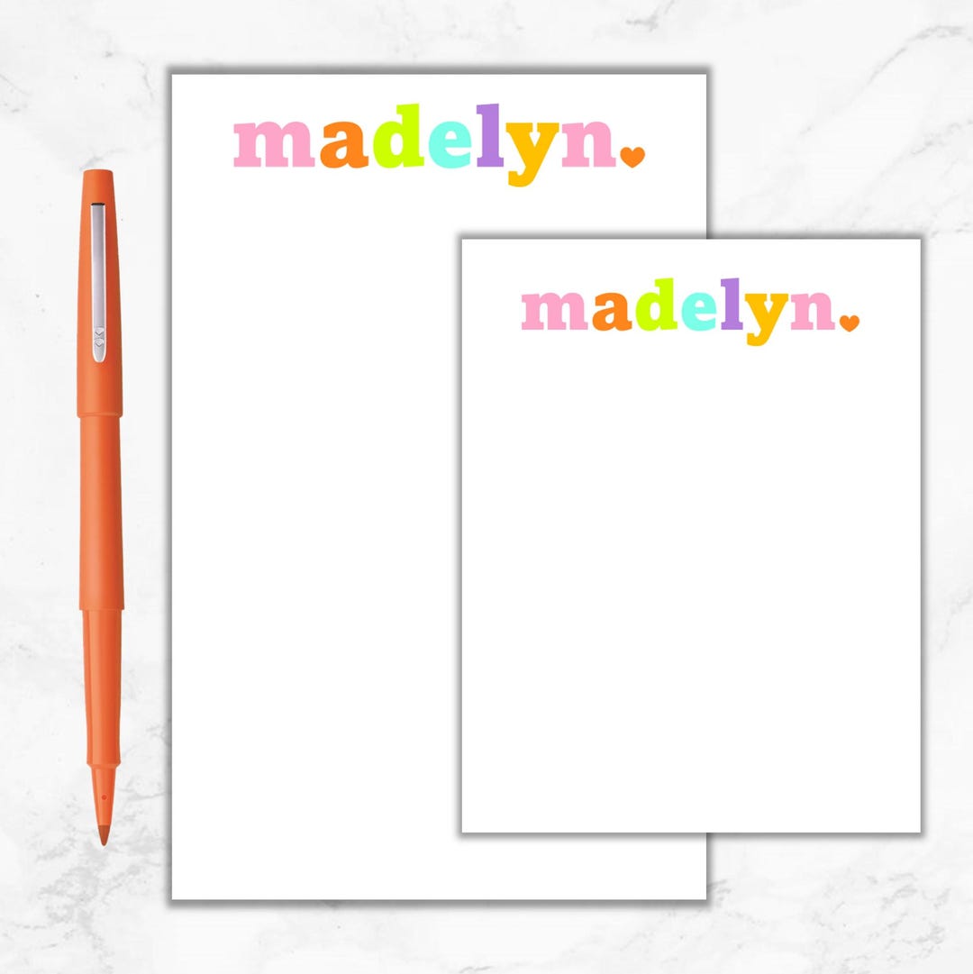 Personalized Notepad, Girls Notepad, Custom Name Notepad, Kids ...