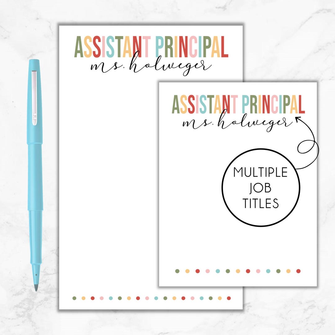 Assistant Principal Notepad, Personalized Notepad, Gift for Assistant ...