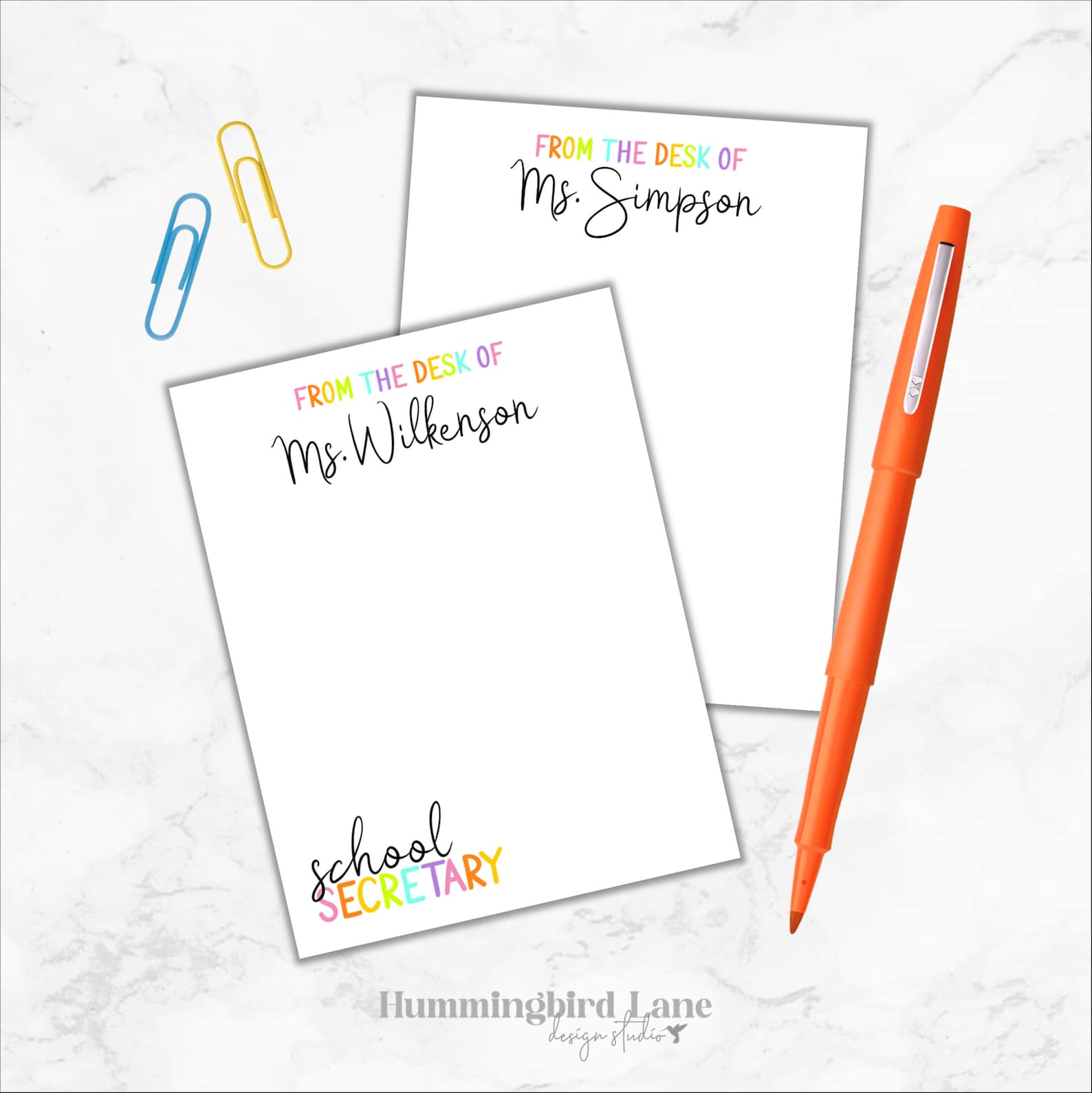 School Secretary Notepad, Personalized Secretary Notepad, Gift for ...
