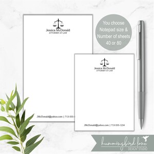 Scales of Justice Notepad, Personalized Notepad for Lawyer, Attorney ...