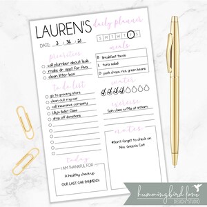 Daily Planner Notepad, Personalized Notepad, Organization, to Do Lists ...