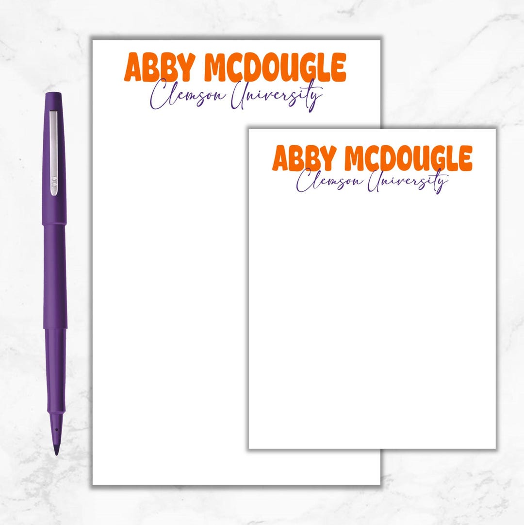 Personalized College Notepad, Gift for Graduate, School Colors Notepad ...