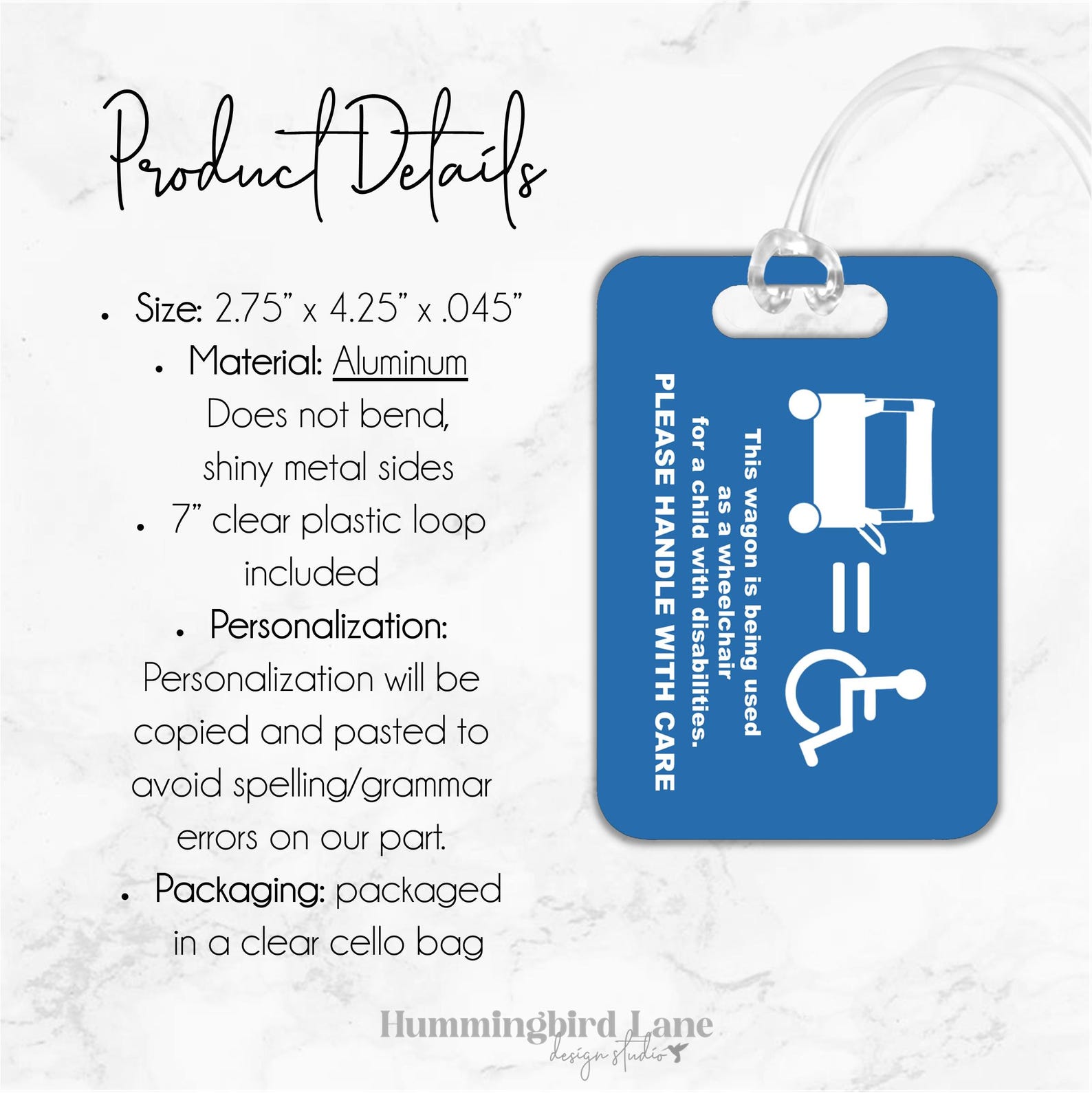 Wagon as Wheelchair Tag, Wagon = Wheelchair, Handicap Medical ID Tag ...