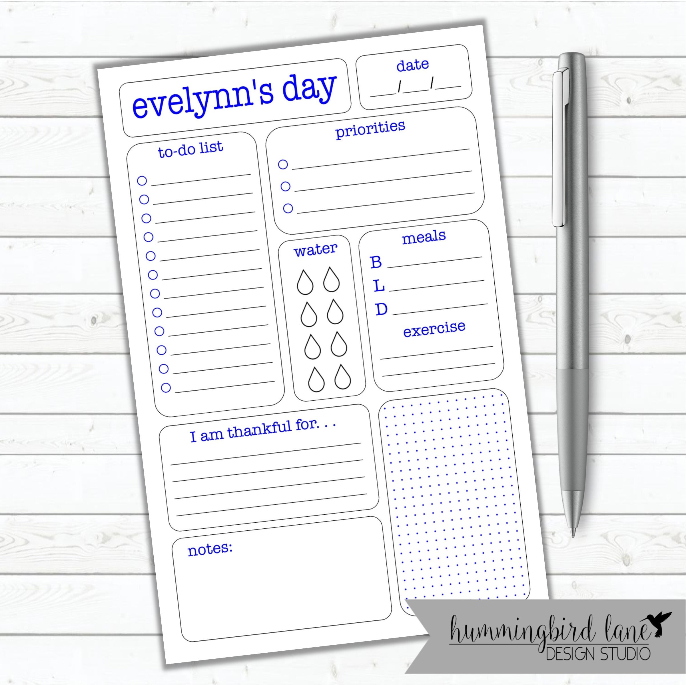 Daily Planner Notepad Personalized Notepad Custom Planner | Etsy