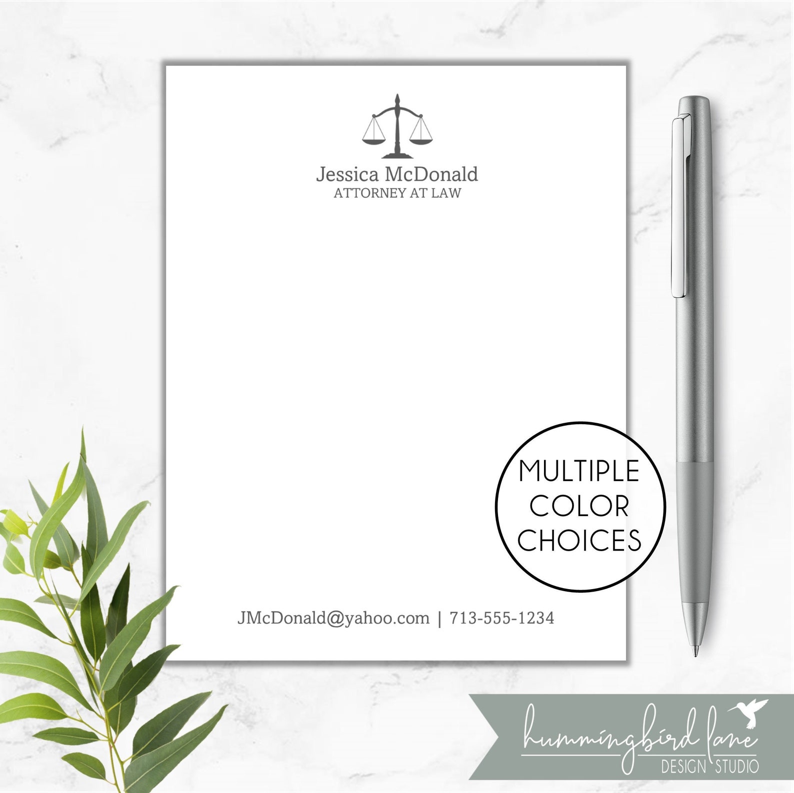 Scales of Justice Notepad, Personalized Notepad for Lawyer, Attorney ...