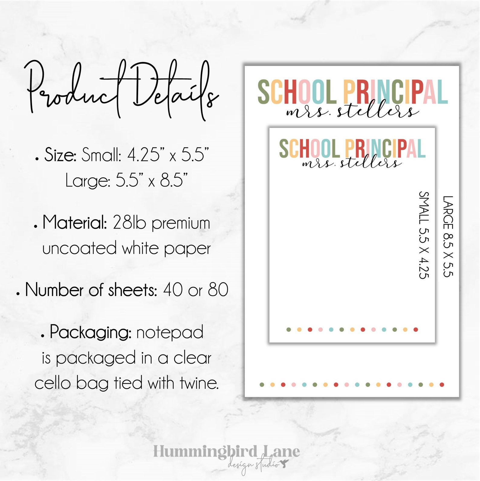 School Principal Notepad, Personalized School Principal Notepad, Gift ...