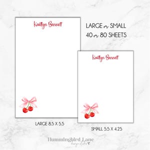 Personalized Cherry Notepad, Notepad for Ladies, Gift for Mom, Gift for ...