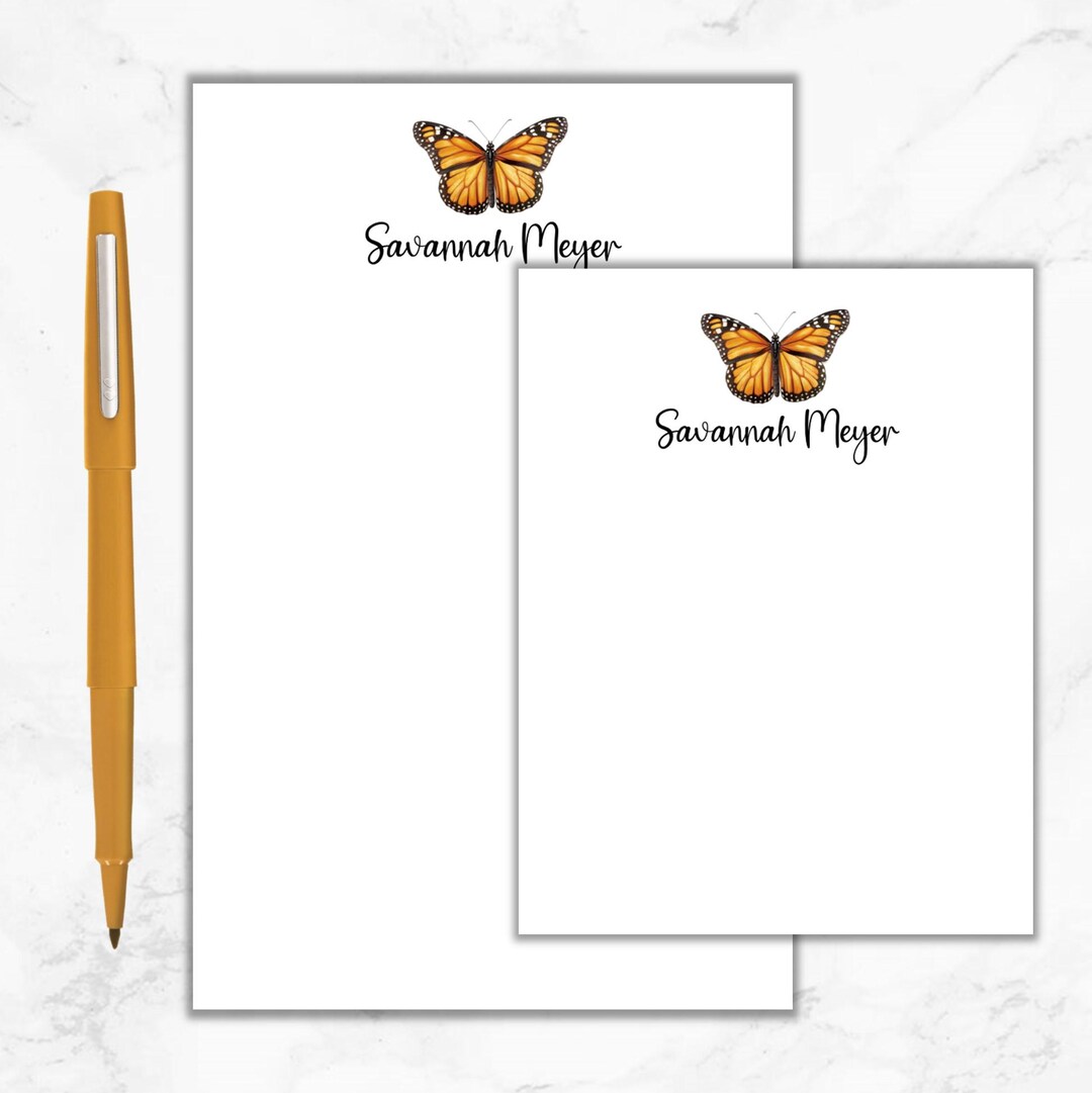 Personalized Butterfly Notepad, Gift for Mom, Gift for Teacher, Gift ...