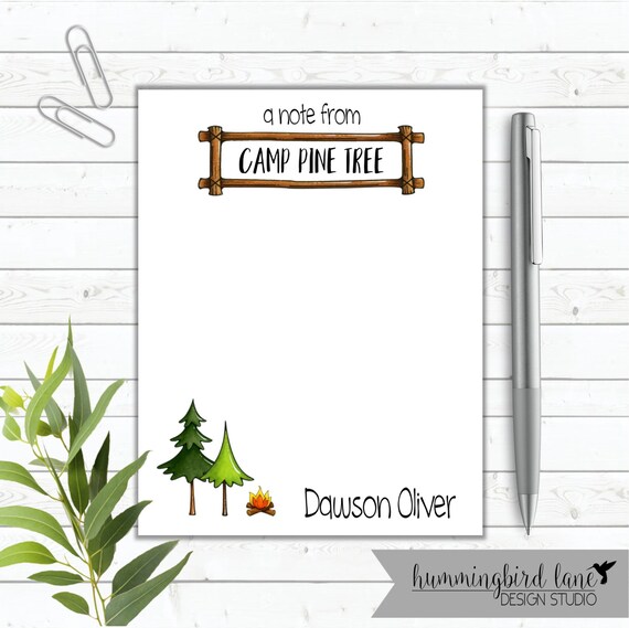 Camp Notepad Personalized Note Pad Camper Note Pad Summer | Etsy