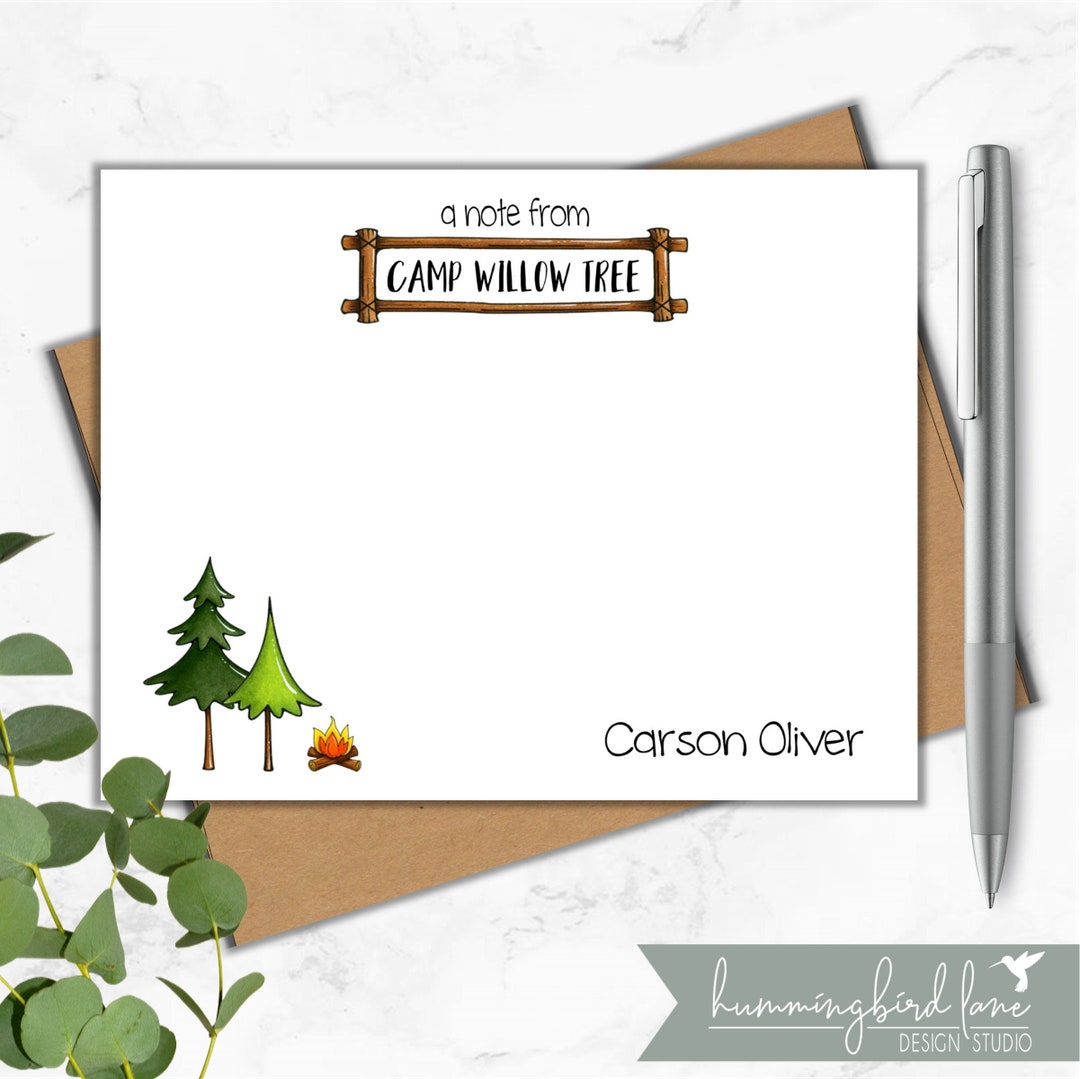 Personalized Note Cards, Camp Stationery, Camper Note Cards, Summer ...