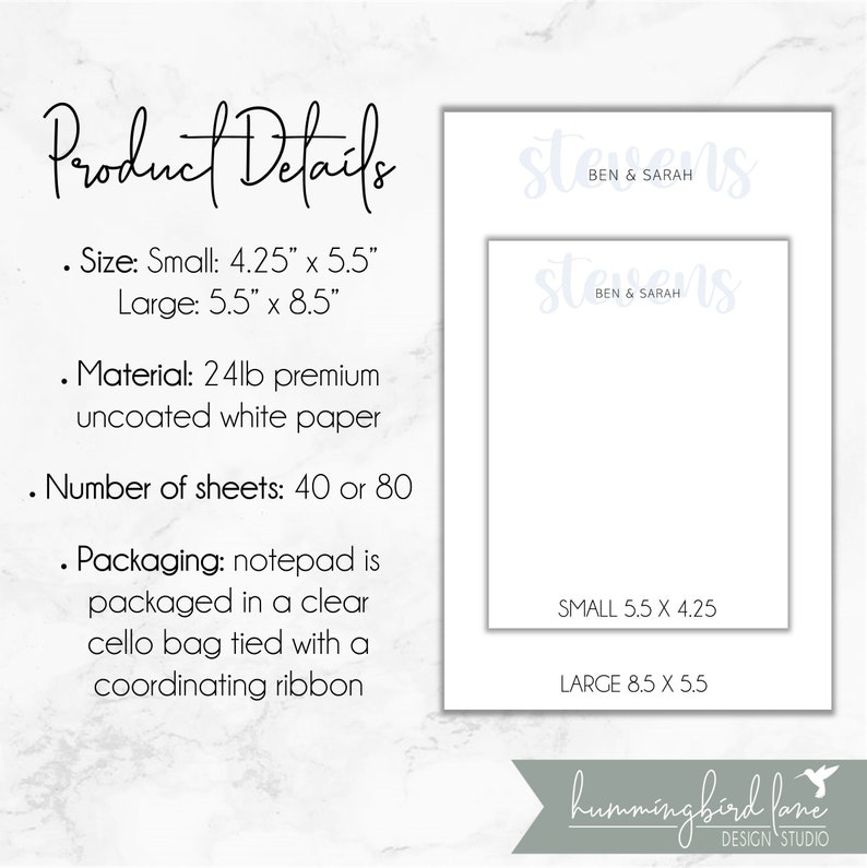 Personalized Notepad Personalized Couples Notepad Wedding - Etsy