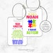 Autism Bag Tag, Autism Alert Tag, Personalized Bag Tag, Autism Hang Tag ...