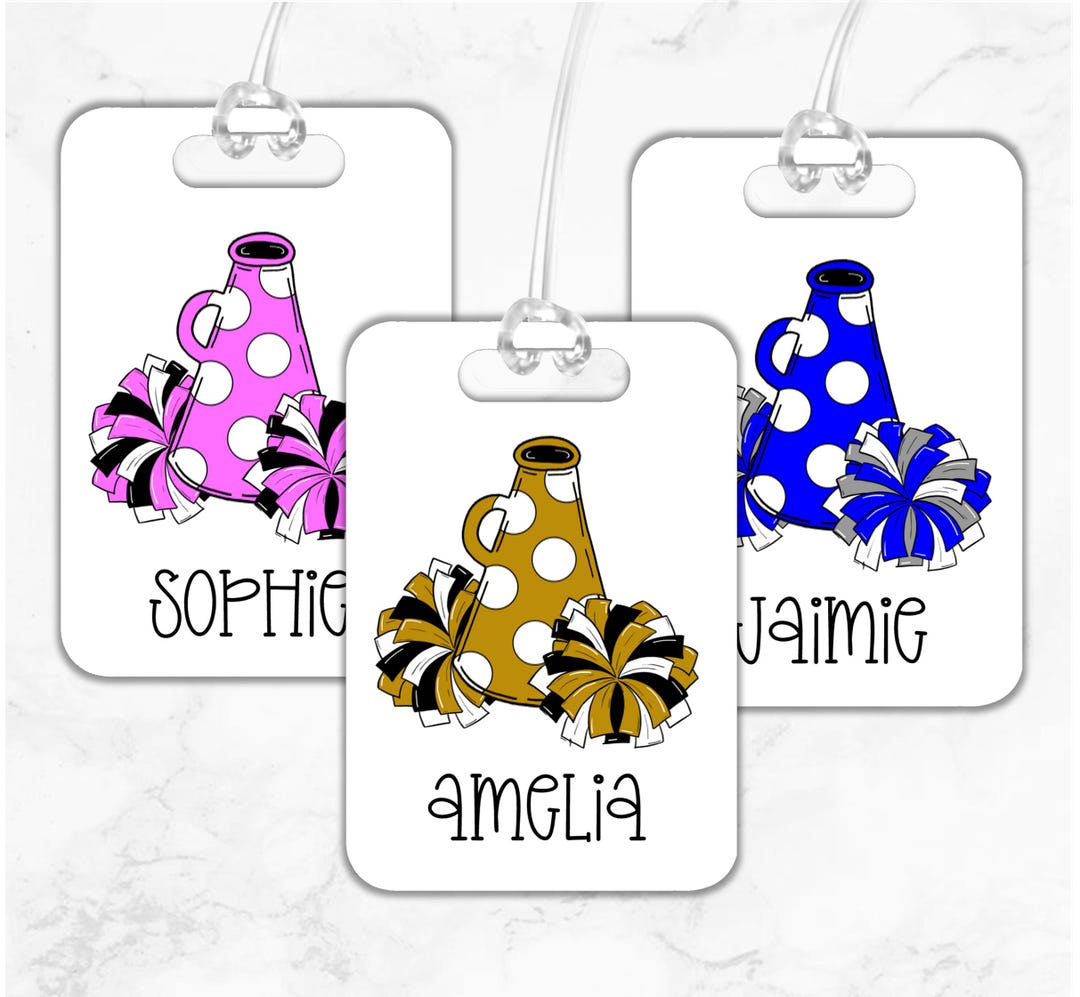 Cheerleader Bag Tag, Personalized Cheer Tag, Cheerleading Bag Tag ...