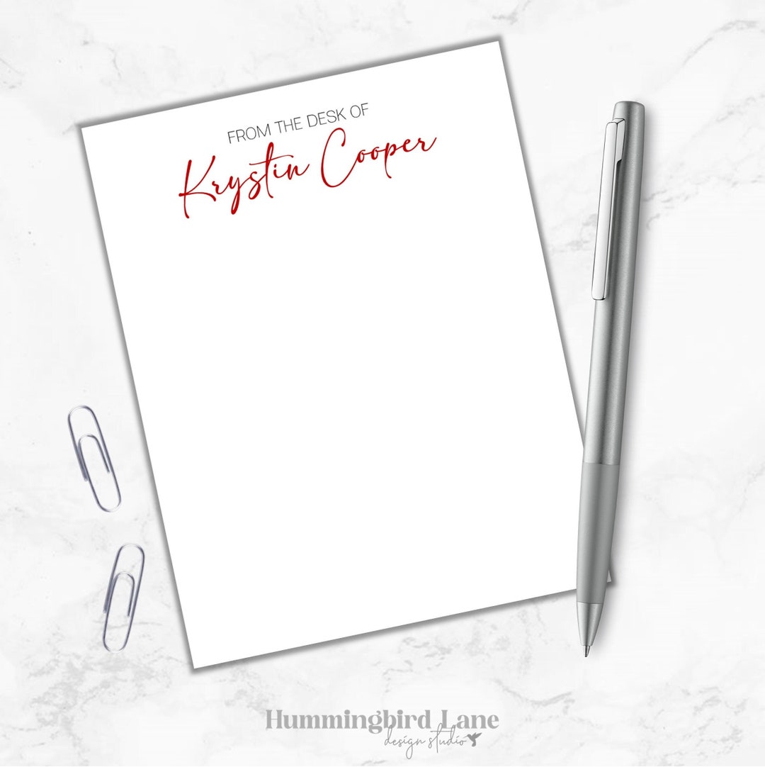 Personalized From the Desk of Notepad, Custom Notepad, Paper ...