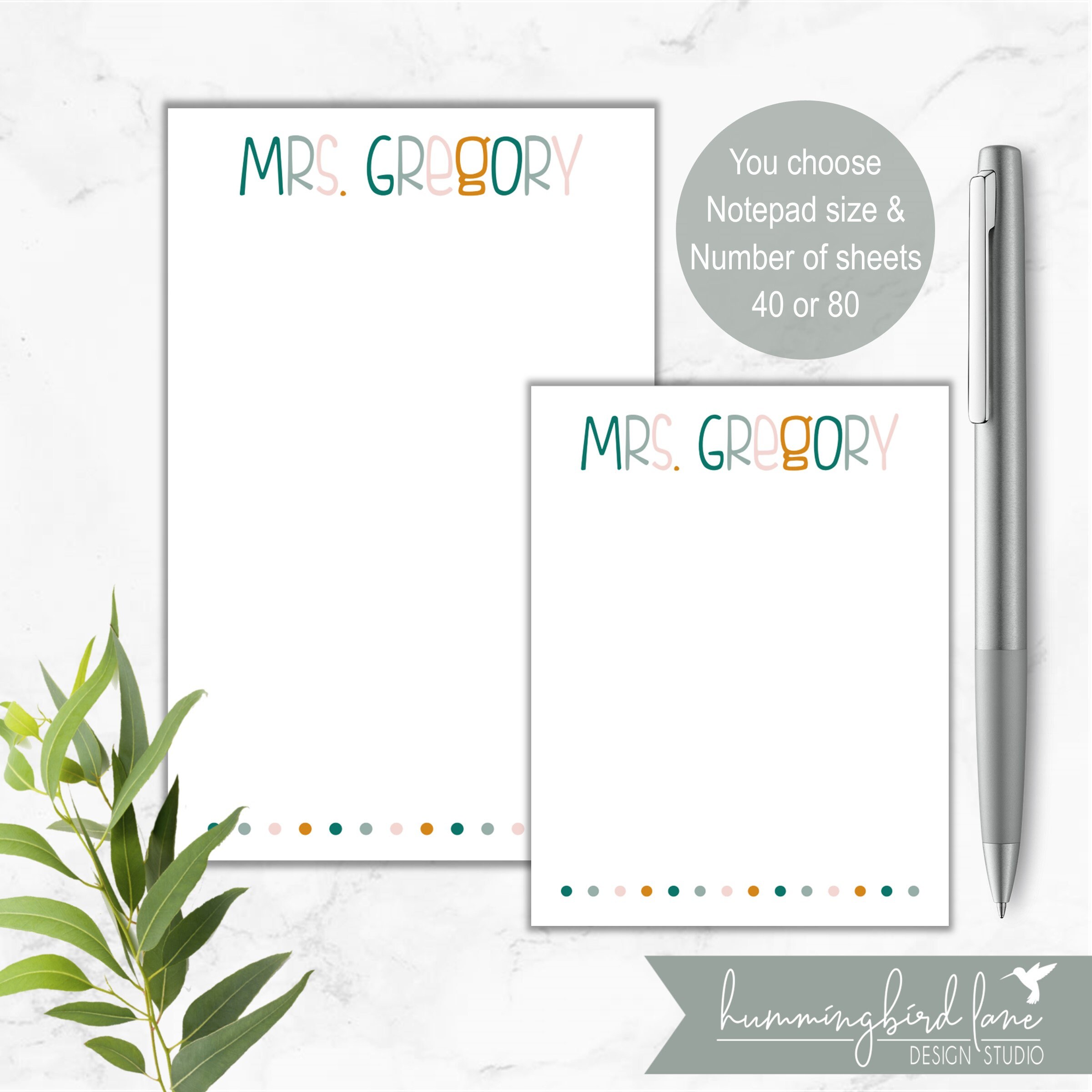 Teacher Notepad Personalized Teacher Notepad Gift for | Etsy