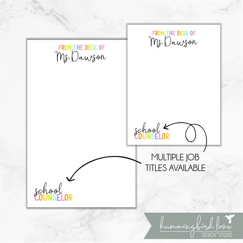 School Counselor Notepad Personalized Counselor Notepad Gift - Etsy