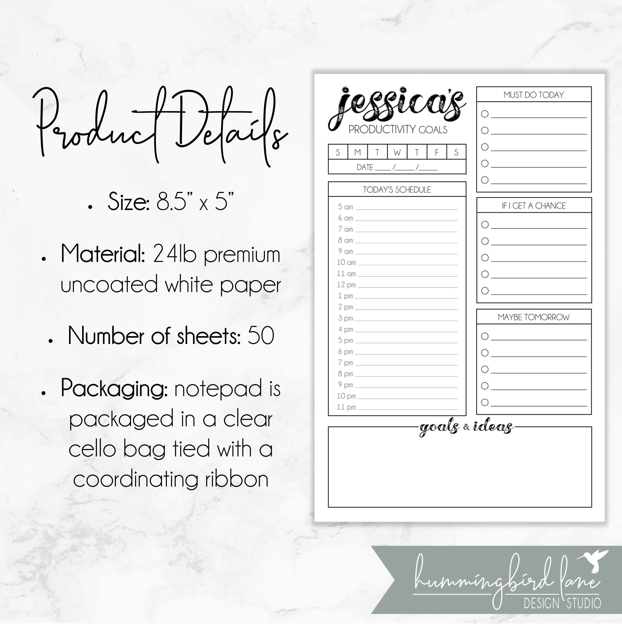 Daily Planner Notepad Personalized Notepad Organization to | Etsy