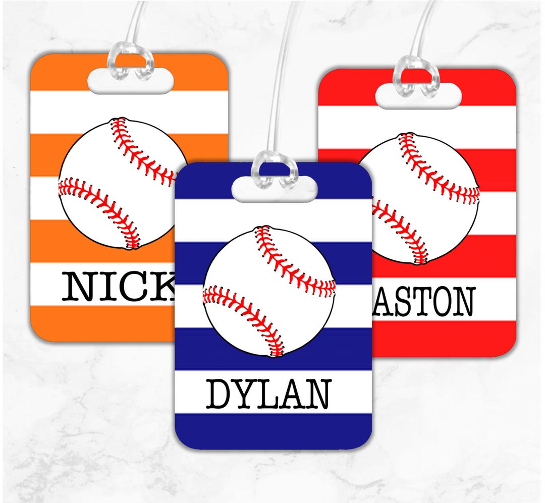 Baseball Bag Tag, Baseball Luggage Tag, Gift for Baseball Players ...