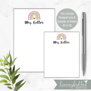 Personalized Notepad, Rainbow Note Pad, Teacher Note Pad, Custom ...
