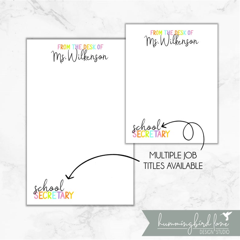 School Secretary Notepad Personalized Secretary Notepad Gift - Etsy