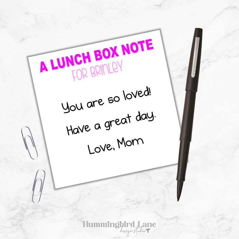 Lunch Box Notes Notepad, Personalized Notepad, Lunchbox Notes ...