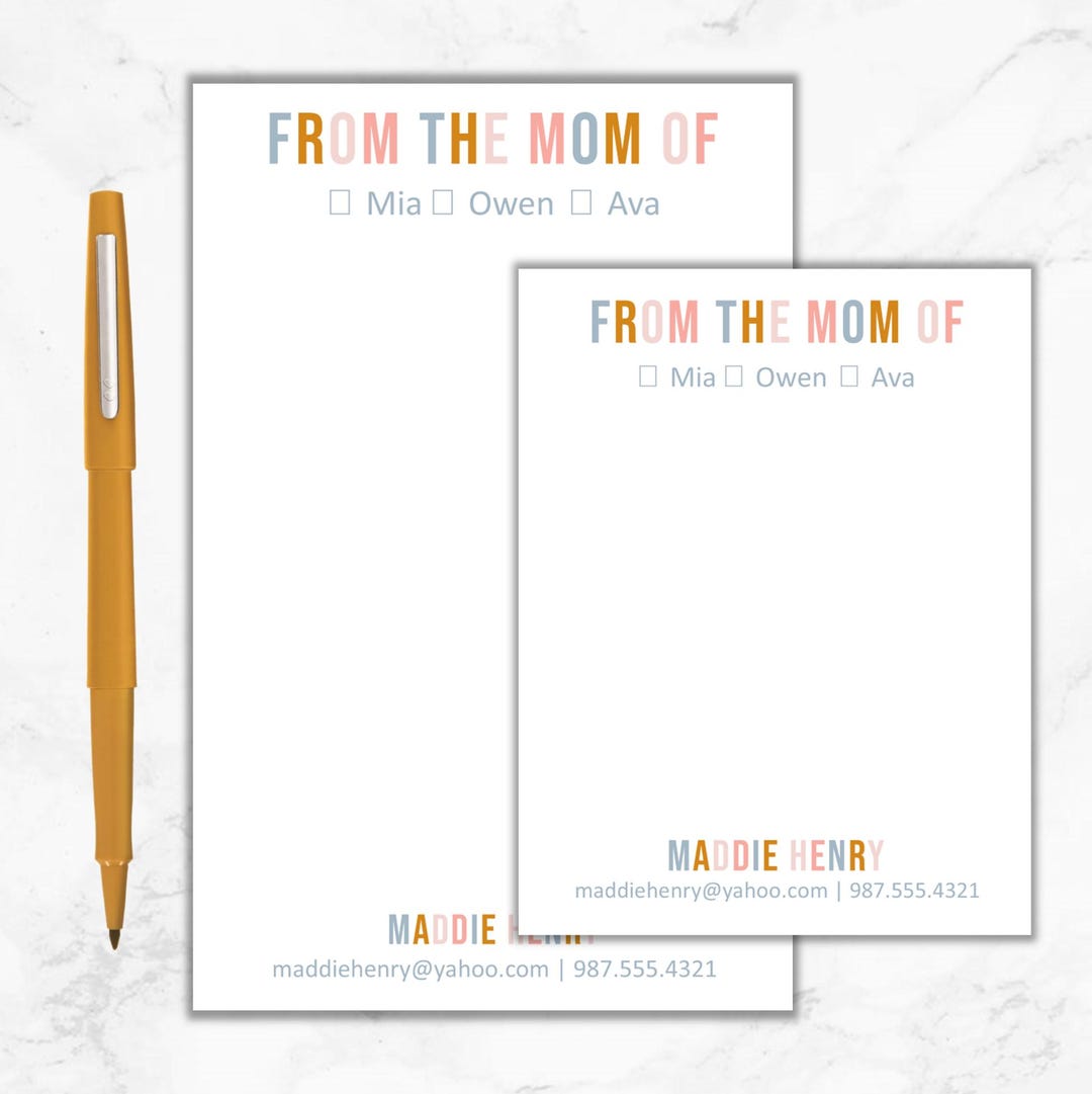 Mom of Notepad, From the Mom of Notepad, School Notepad for Mom ...