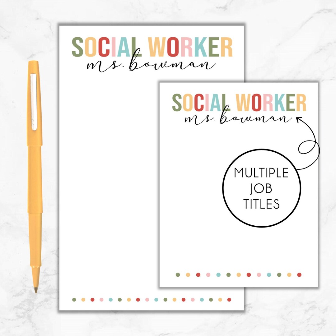 Social Worker Notepad, Personalized Notepad, Gift for Social Worker ...