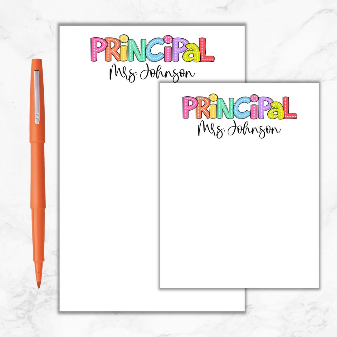 School Principal Notepad, Personalized School Principal Notepad, Gift ...