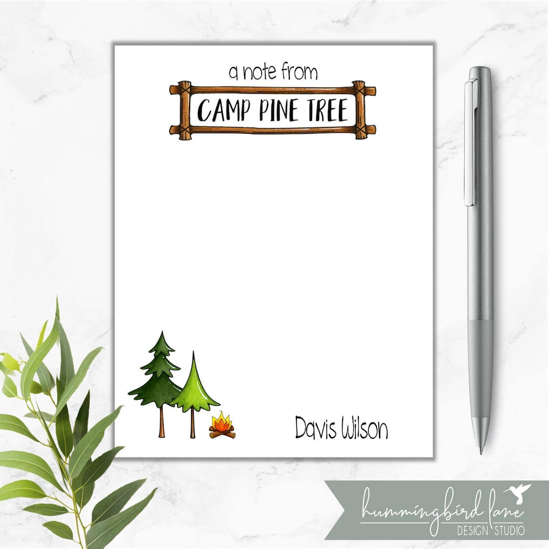 Camp Notepad, Personalized Note Pad, Camper Note Pad, Summer Camp ...