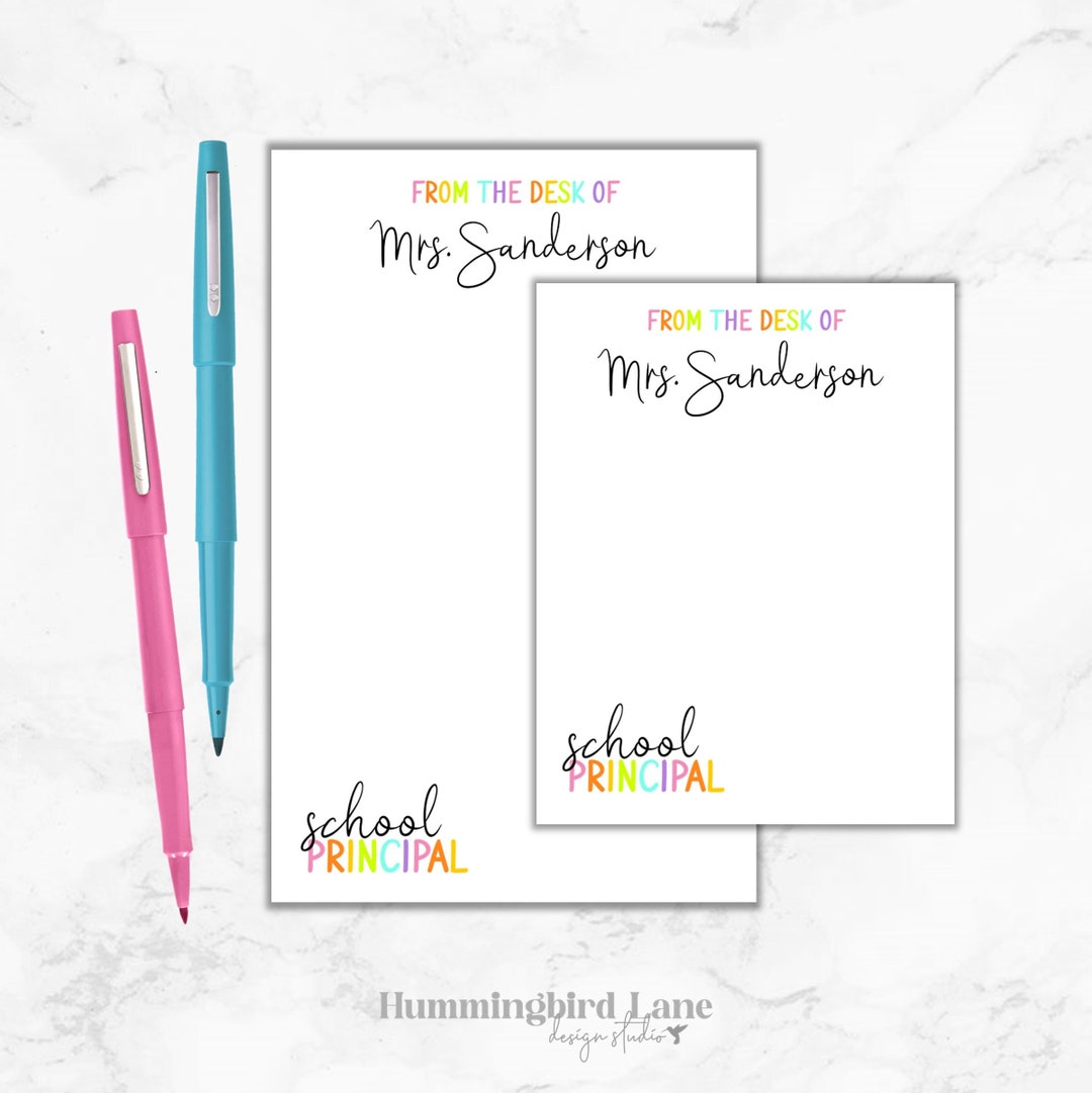 School Principal Notepad, Personalized School Principal Notepad, Gift ...