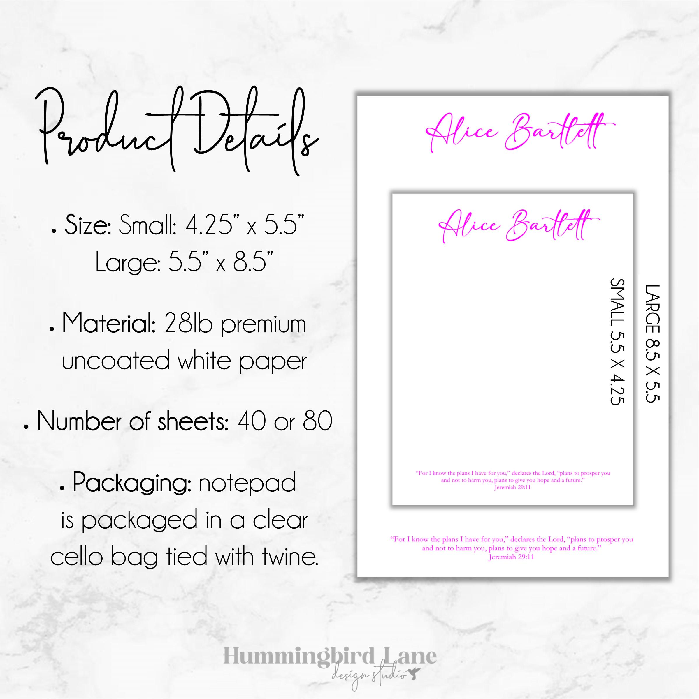 Personalized Bible Verse Notepad, Custom Christian Notepad, Pastor Gift ...