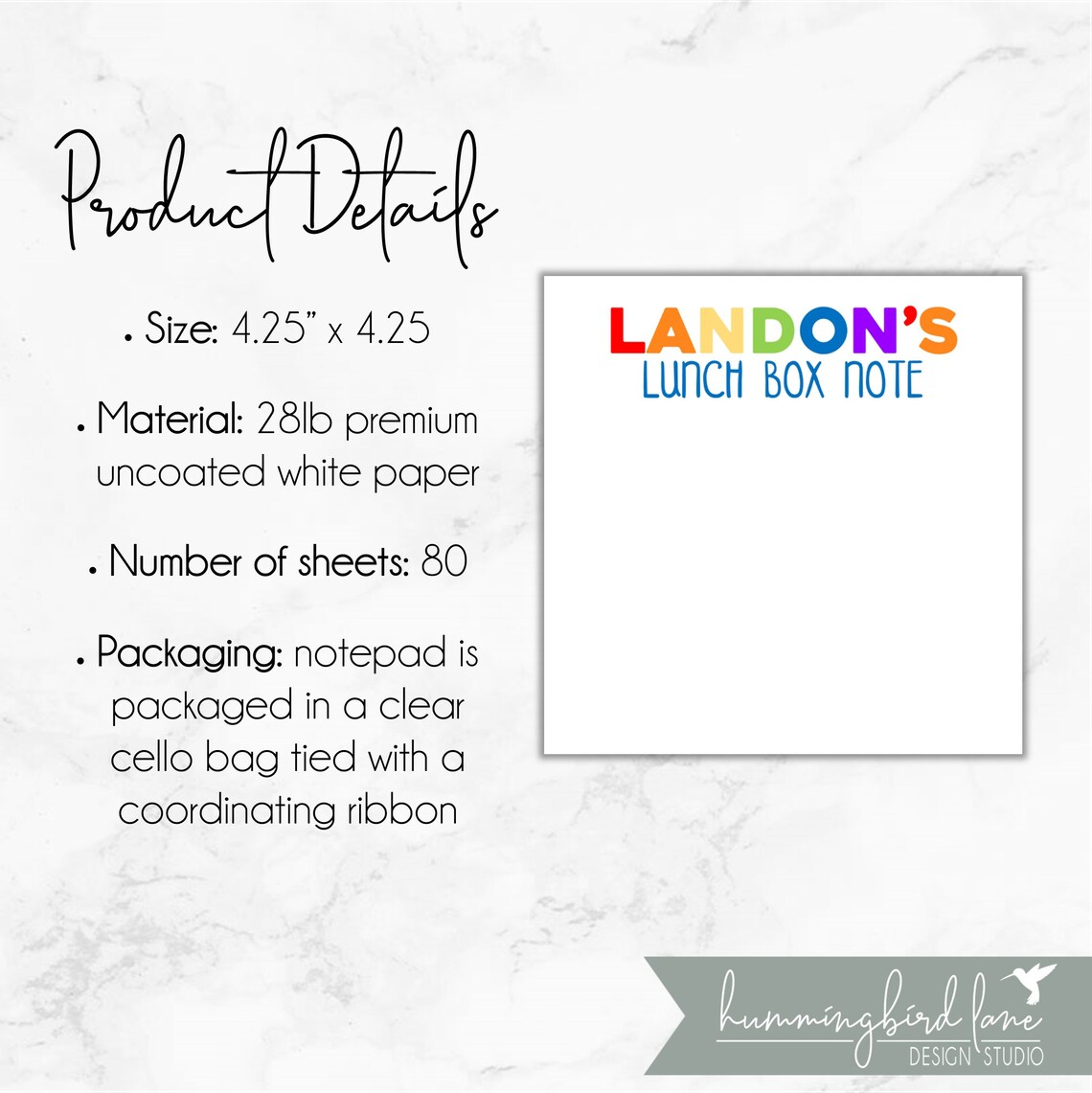 Lunch Box Notes Notepad Personalized Notepad Lunchbox Notes - Etsy