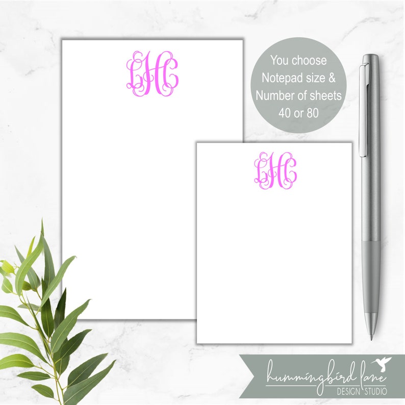 Monogram Notepad Personalized Notepad Gift for Teacher | Etsy