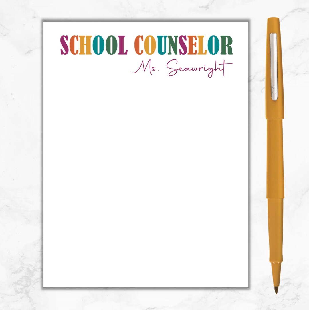 School Counselor Notepad, Personalized Counselor Notepad, Gift for ...