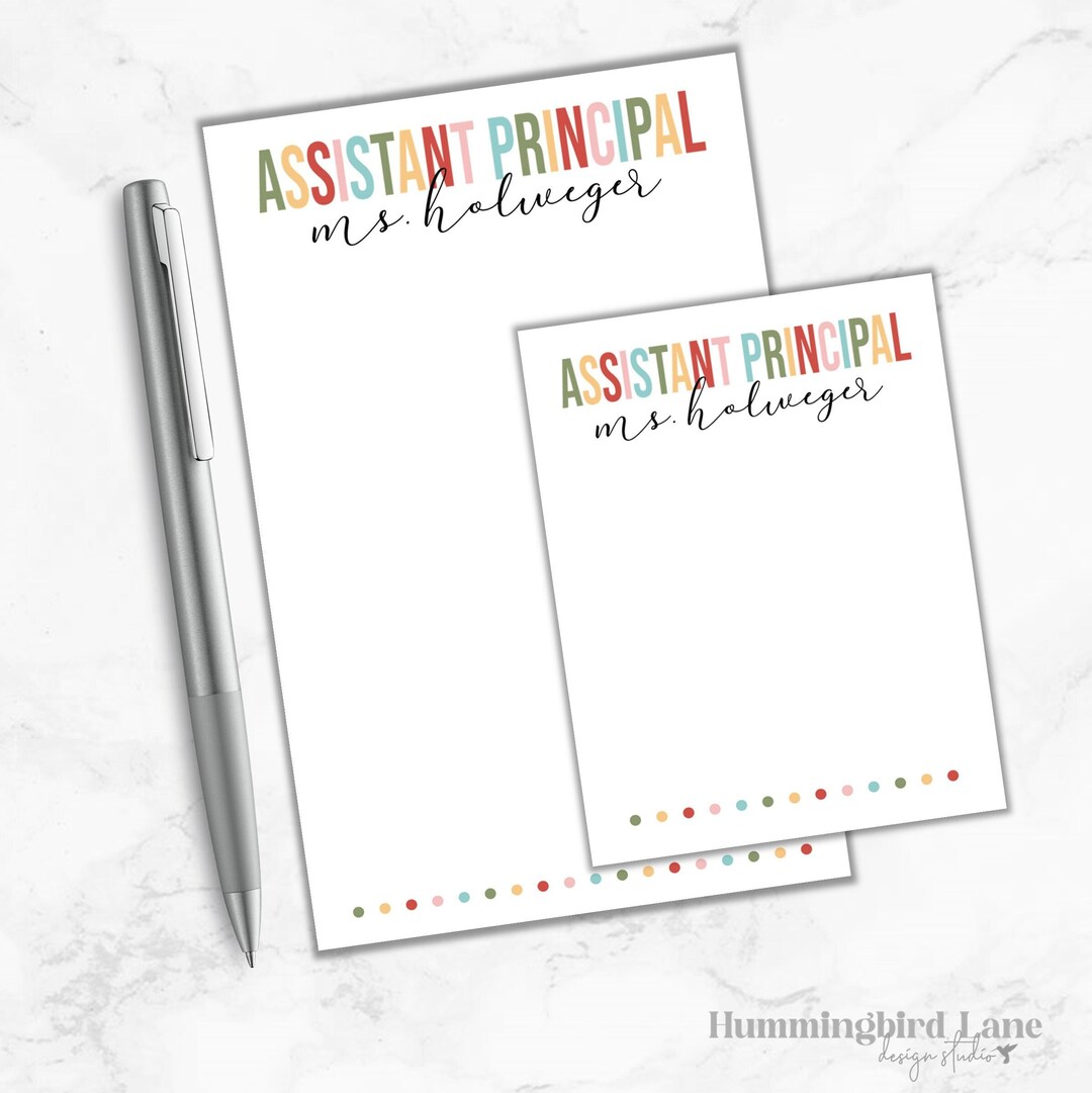 Assistant Principal Notepad, Personalized Notepad, Gift for Assistant ...