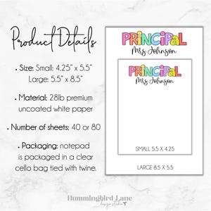 School Principal Notepad, Personalized School Principal Notepad, Gift ...