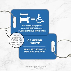 Wagon as Wheelchair Tag, Wagon = Wheelchair, Handicap Medical ID Tag ...