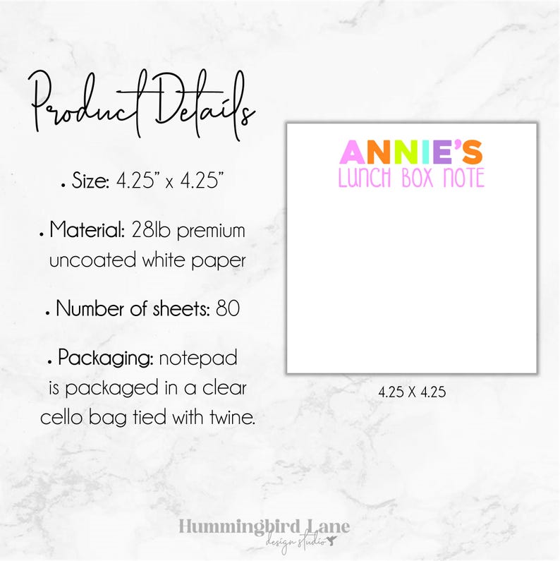 Lunch Box Notes Notepad, Personalized Notepad, Lunchbox Notes ...