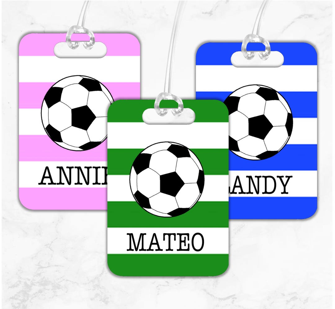 Soccer Bag Tag, Soccer Ball Luggage Tag, Gift for Soccer Players ...