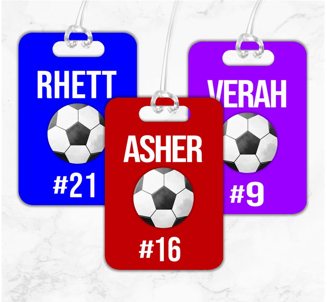 Soccer Bag Tag, Soccer Ball Luggage Tag, Gift for Soccer Players ...