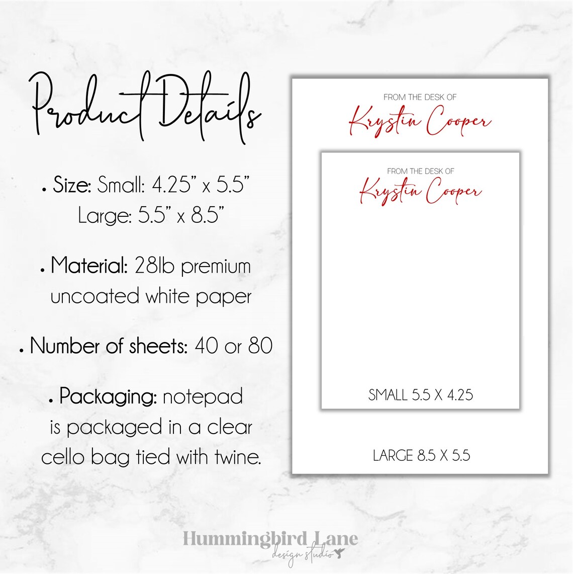 Personalized From the Desk of Notepad, Custom Notepad, Paper ...