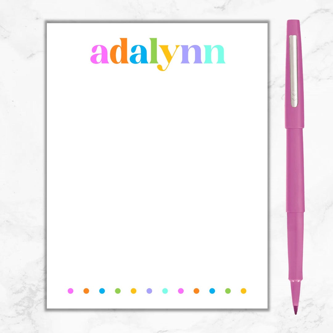 Custom Name Notepad, Personalized Notepad, Teacher Notepad, Cute ...
