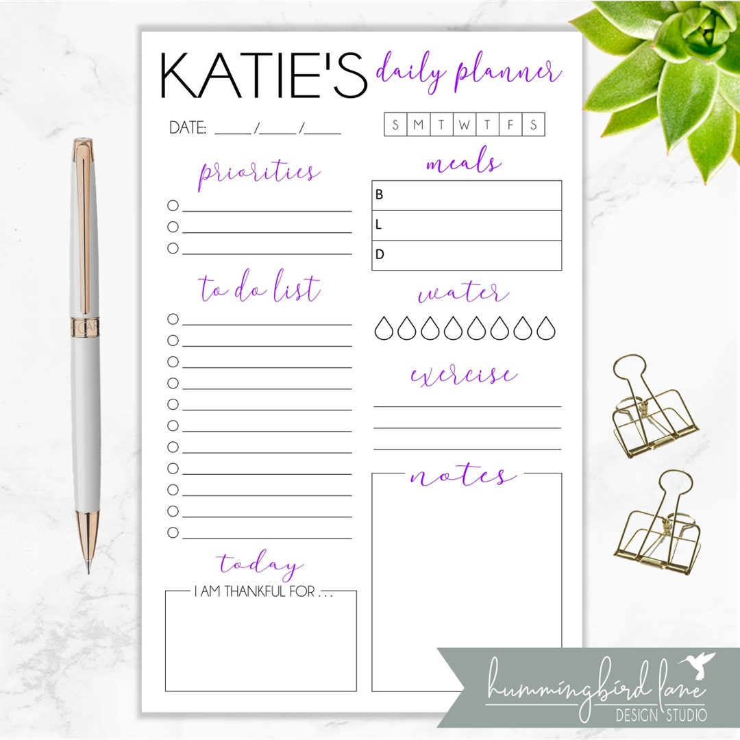 Daily Planner Notepad, Personalized Notepad, Organization, to Do Lists ...