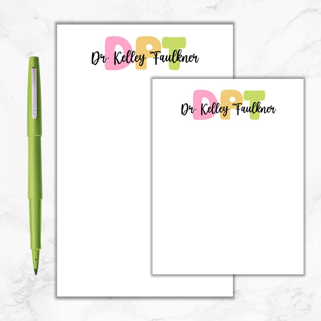 DPT Notepad, Doctor of Physical Therapy, Physical Therapist Note Pad ...