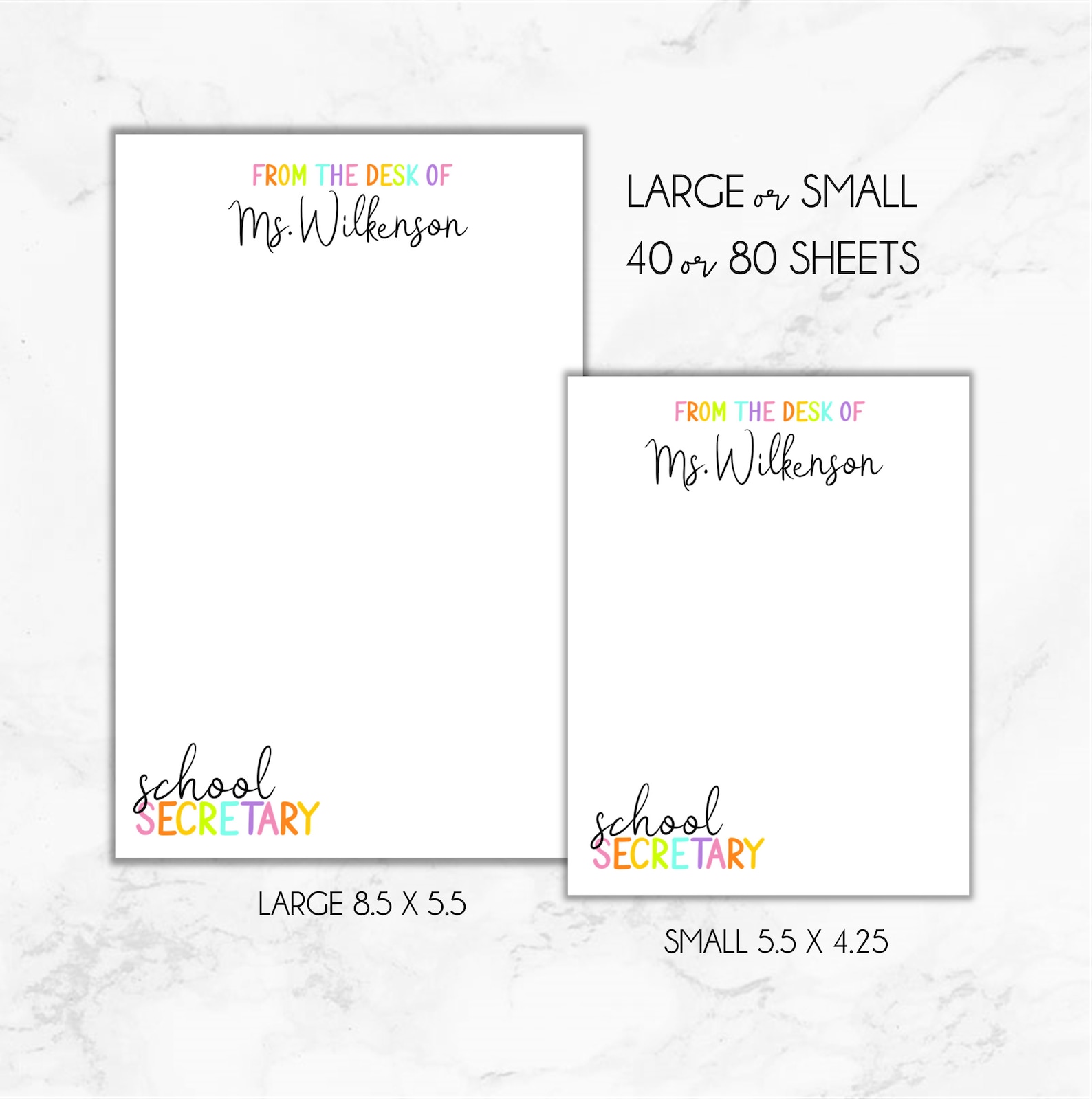 School Secretary Notepad, Personalized Secretary Notepad, Gift for ...